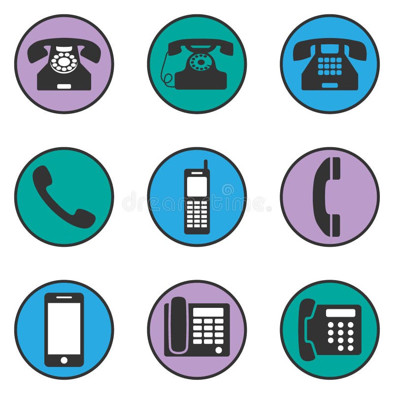 Set of Different Phone Icons Stock Vector - Illustration of collection ...