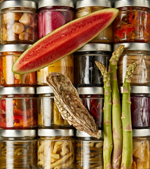 A Set of Different Pickled Vegetables in Jars Stock Image - Image of ...
