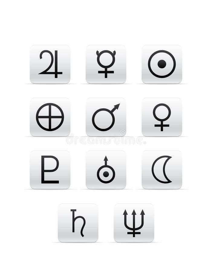 Set of Different Planet Signs Stock Illustration - Illustration of ...