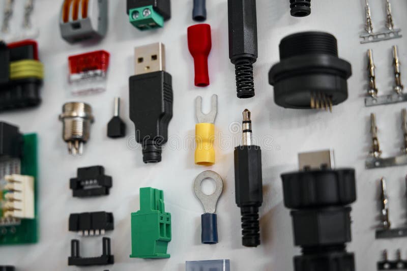 Set of Different Plugs and Connectors of Electric Equipment Stock Image ...