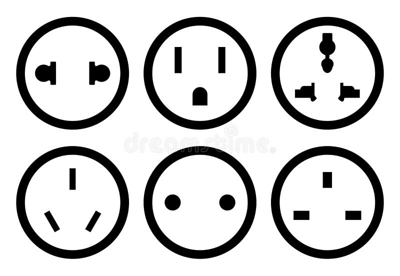 Different Country Plugs Stock Illustrations – 50 Different Country ...