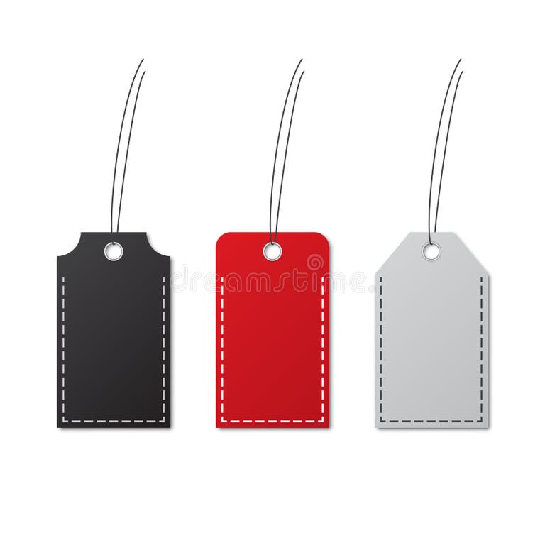 Set of Different Price Tags with Shadow Stock Vector - Illustration of ...