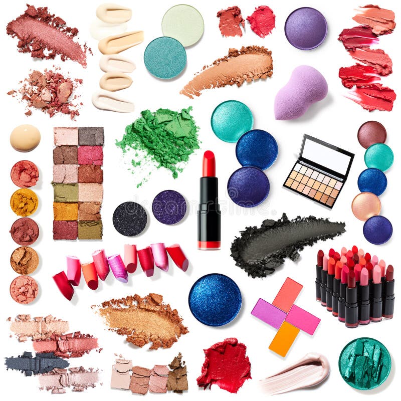 Set of Different Products for Make Up Stock Photo - Image of lipsticks ...