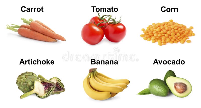 Set with Different Products Rich in Fiber on White Background. Banner ...