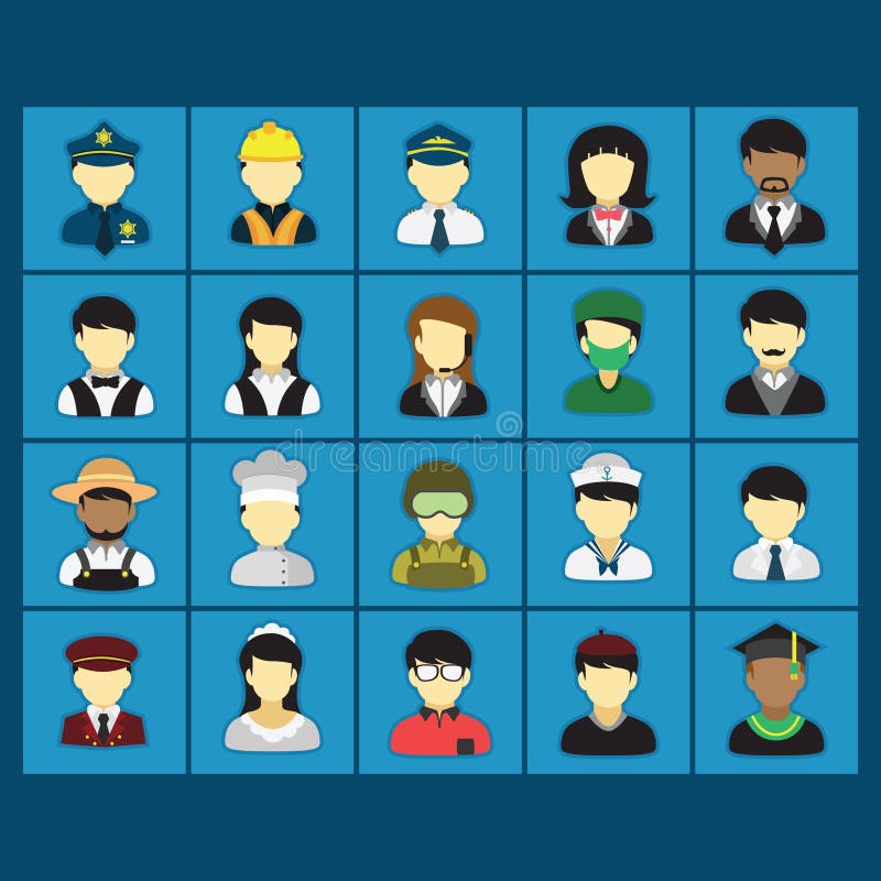 Set of Different Professional People. Vector Illustration Decorative ...