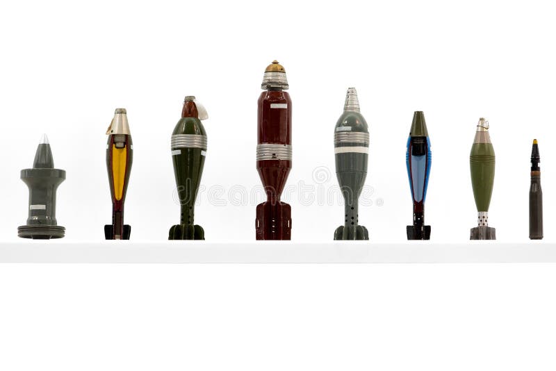 Set of Different Projectile on White Background Stock Image - Image of ...