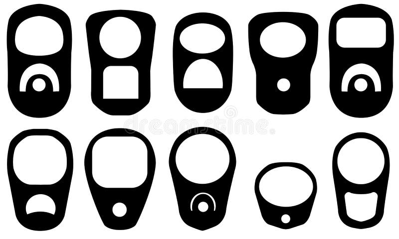 Set of Different Pull Rings Stock Vector - Illustration of black ...