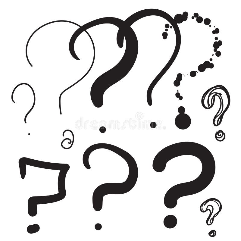 Set of Different Question Marks, Quest and Inquire Symbols Stock ...
