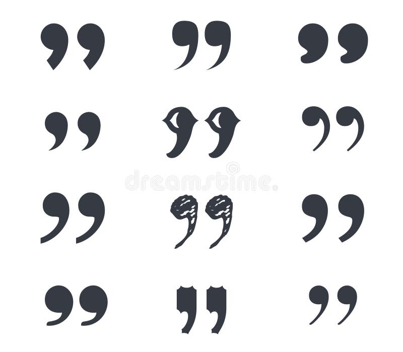 Set of Different Quotation Marks Stock Vector - Illustration of marks ...