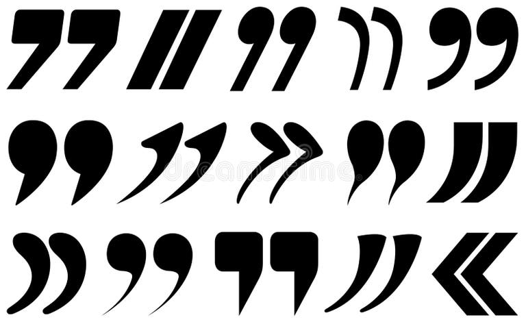 Set of Different Quotation Marks Symbols Stock Vector - Illustration of ...
