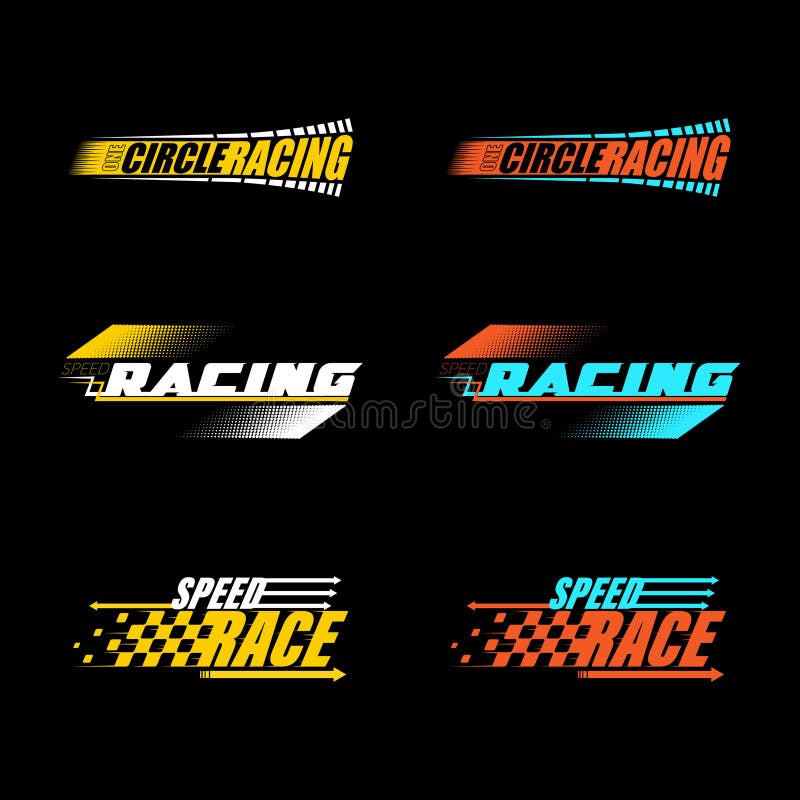 Set of Different Race Track Decals Stock Vector - Illustration of ...