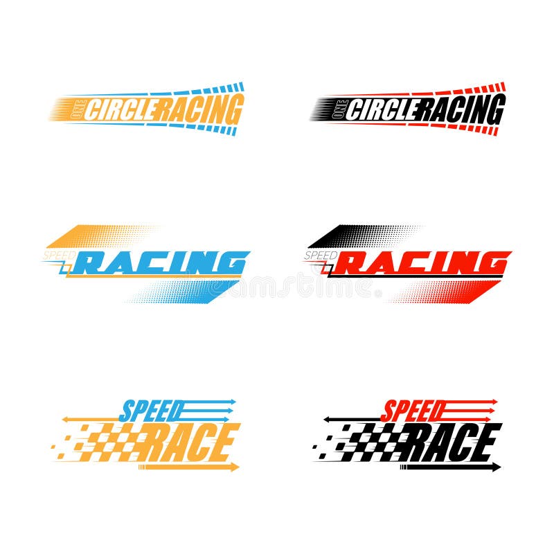 Set of Different Race Track Decals Stock Illustration - Illustration of ...