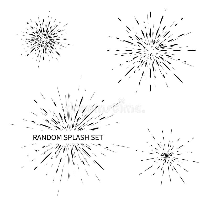 Set of Different Radial Explosions, Rays Stock Vector - Illustration of ...