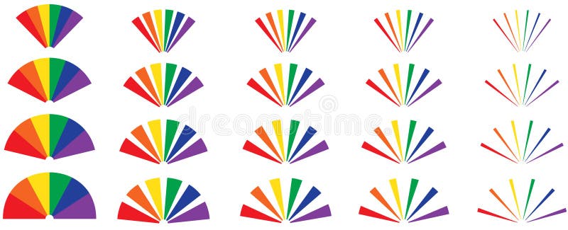 Set of 12 Different Rainbow Shapes Stock Vector - Illustration of ...