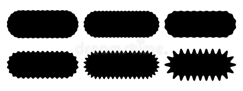 Set of Different Rectangles with Wavy Edges. Rectangular Shapes with ...