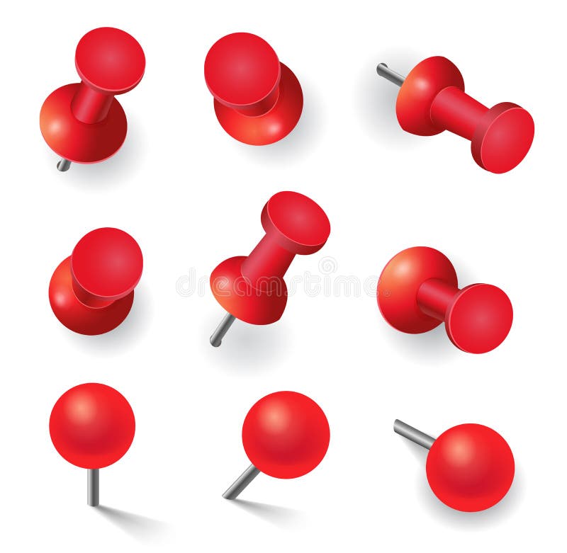 Set of different red pins stock vector. Illustration of empty - 79851738
