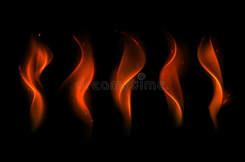 Set of Different Red Scarlet Fire Flame Bonfire Stock Vector ...