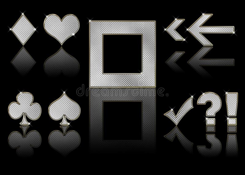 Set with Different Reflected Shining Signs Stock Illustration ...