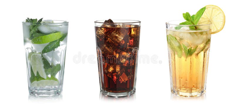 Set Of Different Refreshing Drinks On Background Banner Design Stock Image Image Of Isolated