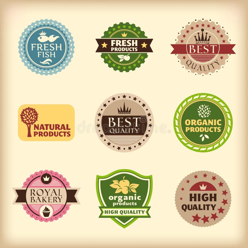 Set of Different Retro Labels Stock Vector - Illustration of circle ...