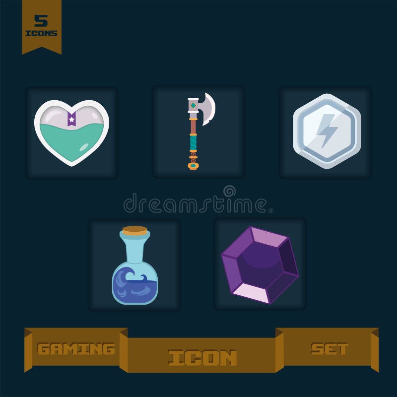 Set of Different Retro Videogame Icons Vector Stock Vector ...