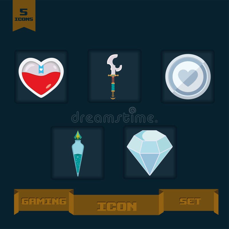 Set of Different Retro Videogame Icons Vector Stock Vector ...