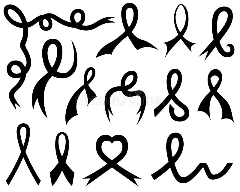 Set of different ribbons stock vector. Illustration of illness - 125236689