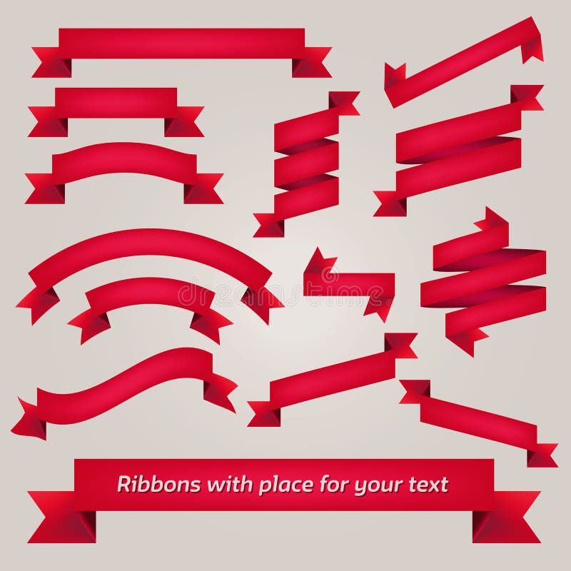 Set of Different Ribbons. Vector Illustration Stock Vector ...