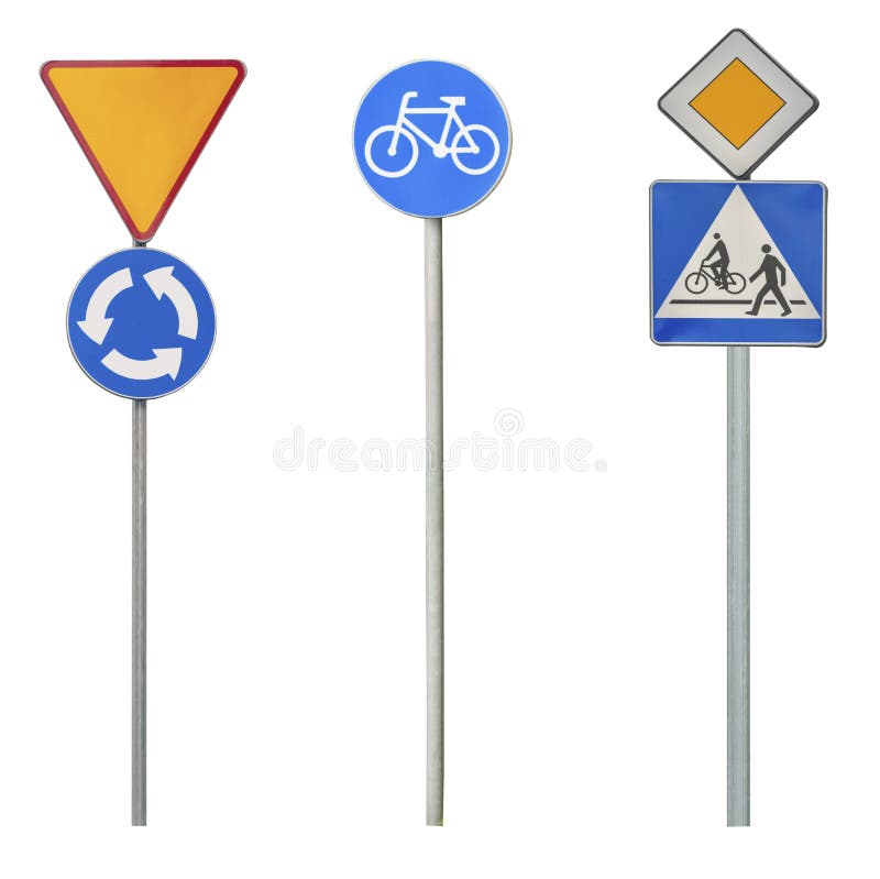 Set with Different Road Signs Isolated on White Stock Illustration ...
