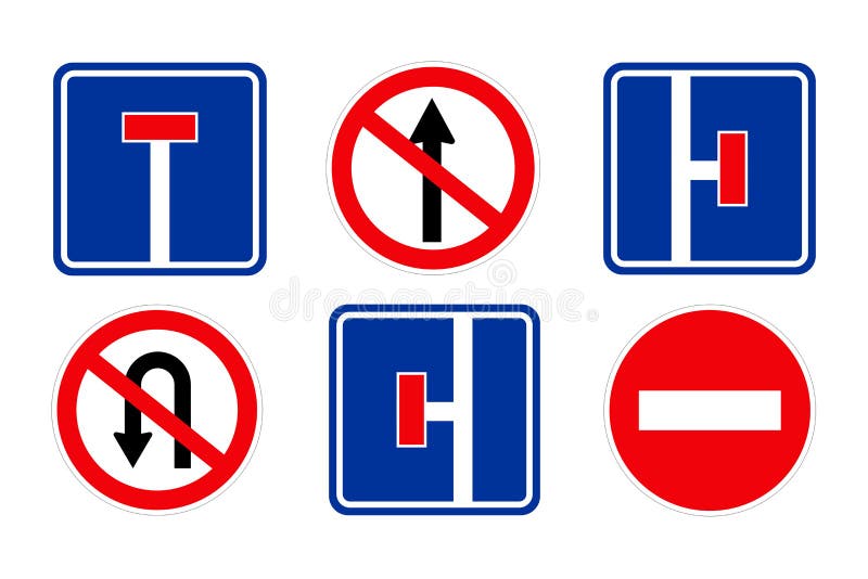 Set with Different Road Signs Isolated on White Stock Illustration ...