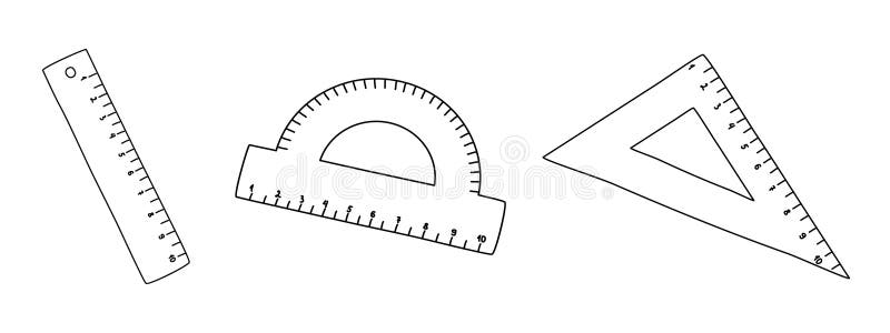 Set of Different Rulers, Doodle Style Flat Vector Outline for Coloring ... Set of Different Rulers, Doodle Style Flat Vector Outline for Coloring ...