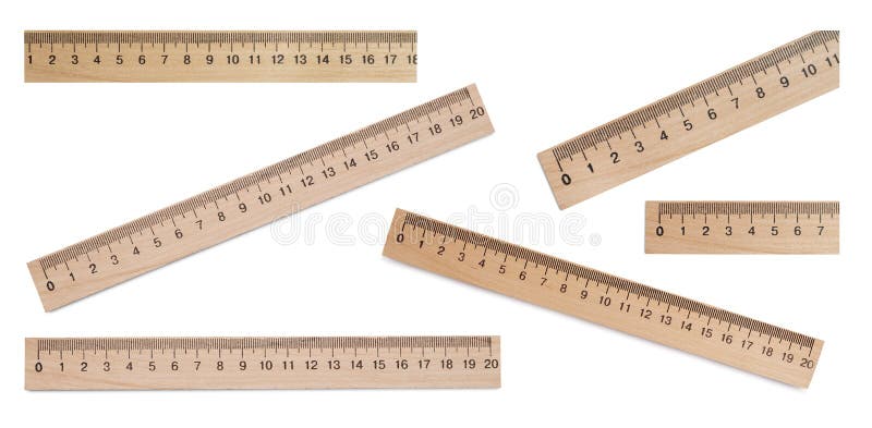 Set with Different Rulers with Measuring Length Markings in Centimeters ...