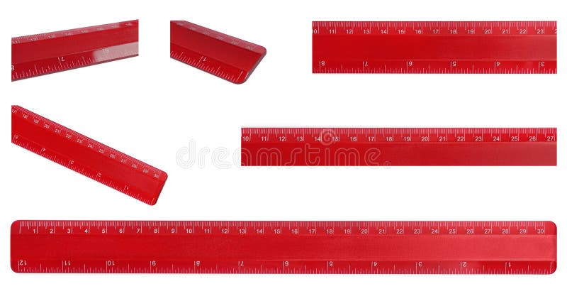 Set with Different Rulers with Measuring Length Markings in Centimeters ...