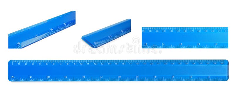 Set with Different Rulers with Measuring Length Markings in Centimeters ...