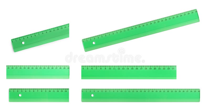 Set with Different Rulers with Measuring Length Markings in Centimeters ...
