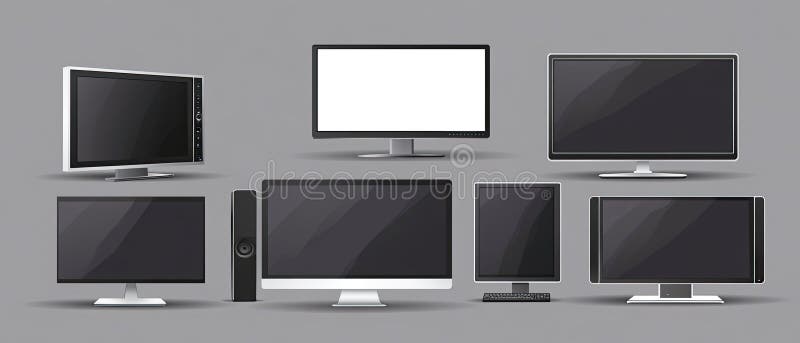 Set of Different Screen Sizes with Blank Displays Stock Illustration ...