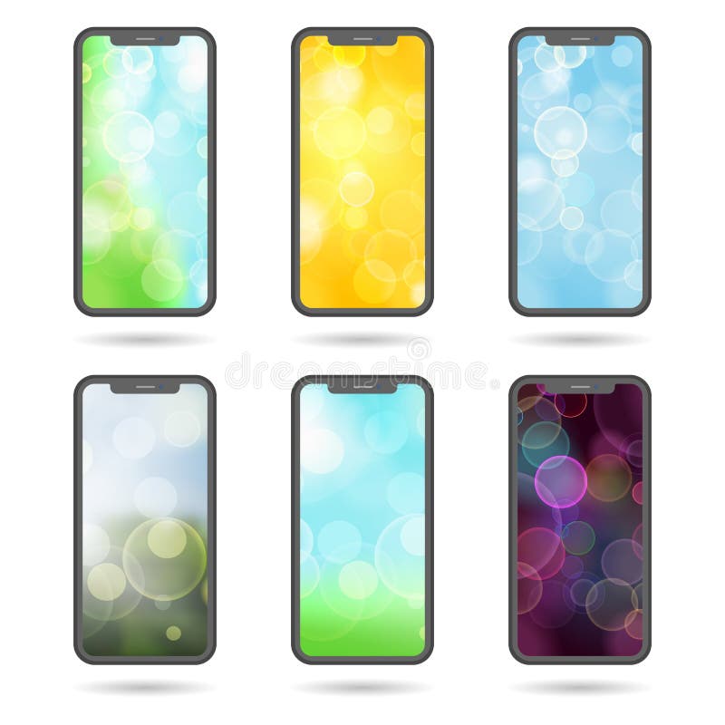 Set of Different Screens for Mobile Phones - Flat Illust Stock Vector ...