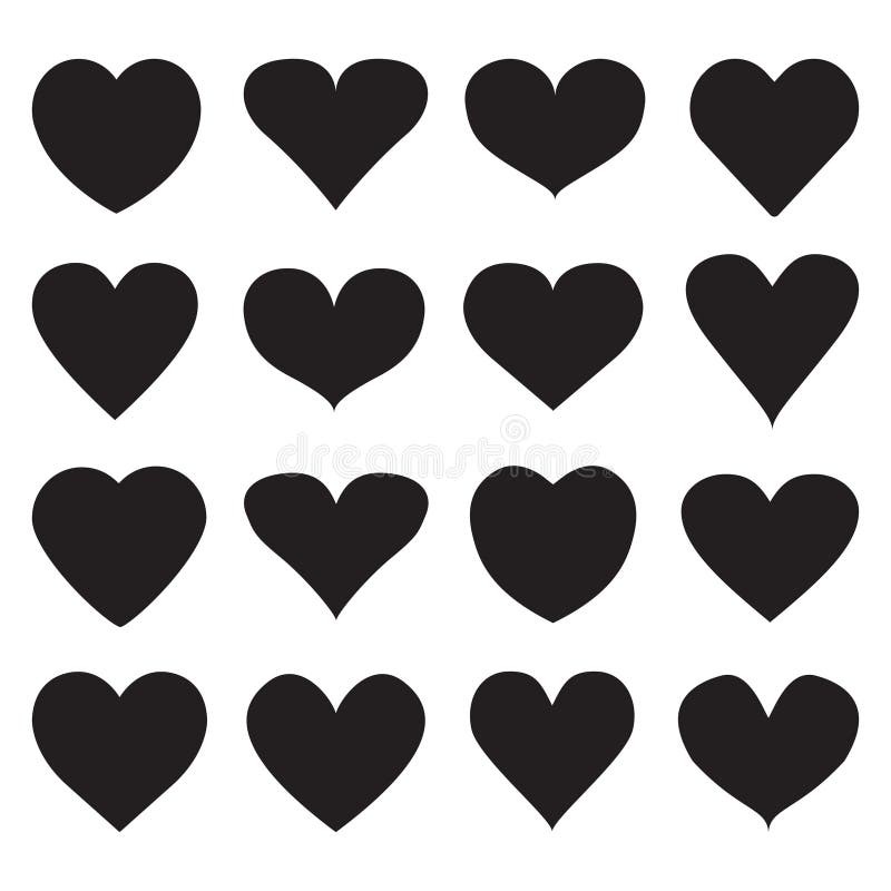 Set of Different Shape Heart Icons for Design Stock Vector ...