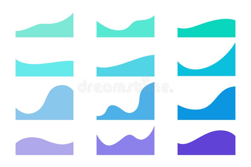 A Set of Different Shapes of Wavy Modern Dividers for a Banner, Website ...