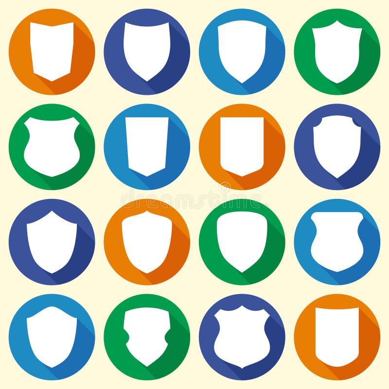 Set of Different Shield Shapes Icons Stock Vector - Illustration of ...
