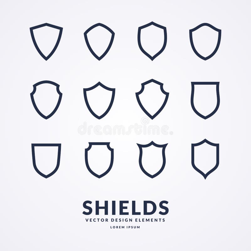 Set of Different Shields, Templates for Design of Signs. Stock Vector ...