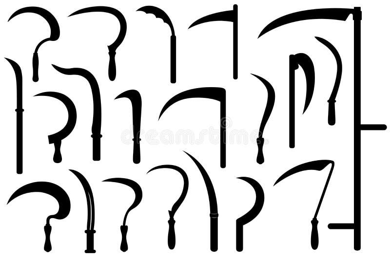 Set of different sickles stock vector. Illustration of element - 86680627