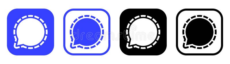 Set of Different Signal Messenger App Icons, Isolated on Transparent ...