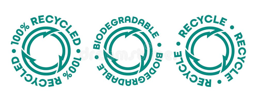 Recycle and Biodegradable Signs Stock Vector - Illustration of icon ...