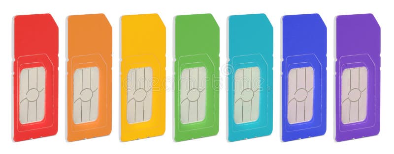 Set with Different SIM Cards on White Background. Banner Design Stock ...
