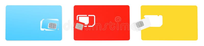 Set with Different SIM Cards on White Background, Top View. Banner ...