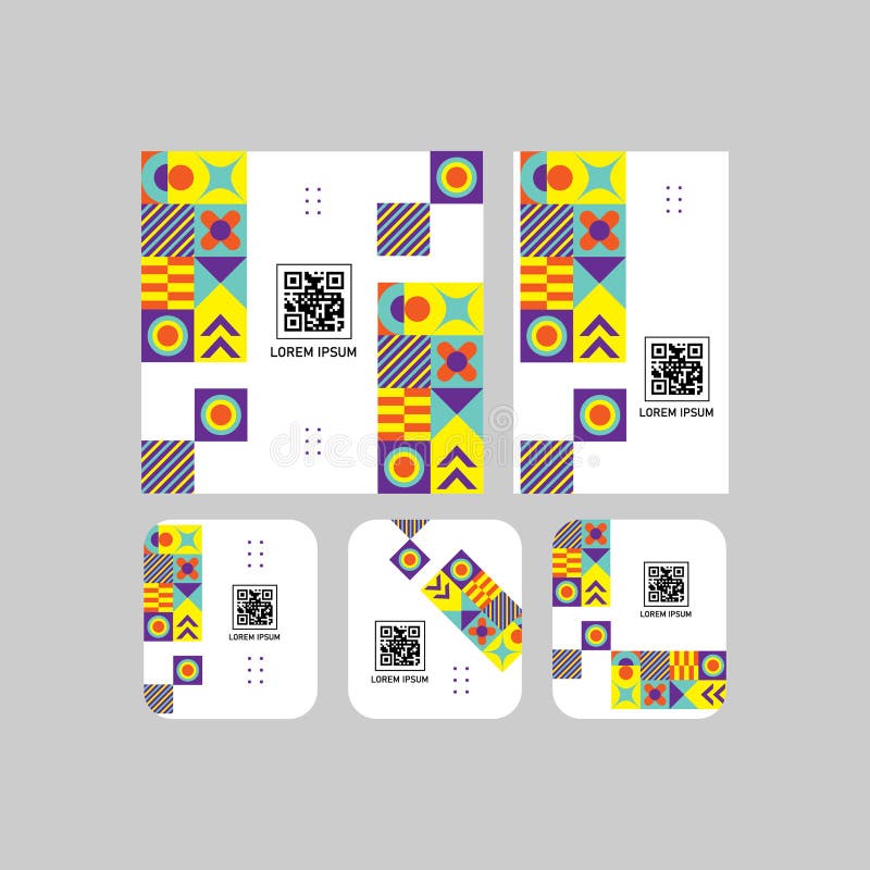 Geometric Qr Code Label Design Stock Vector - Illustration of scan ...