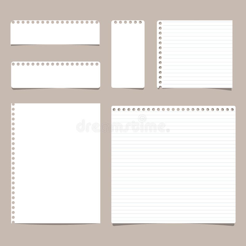 Set of Different Size Ruled and Blank Note, Notebook, Copybook Paper ...
