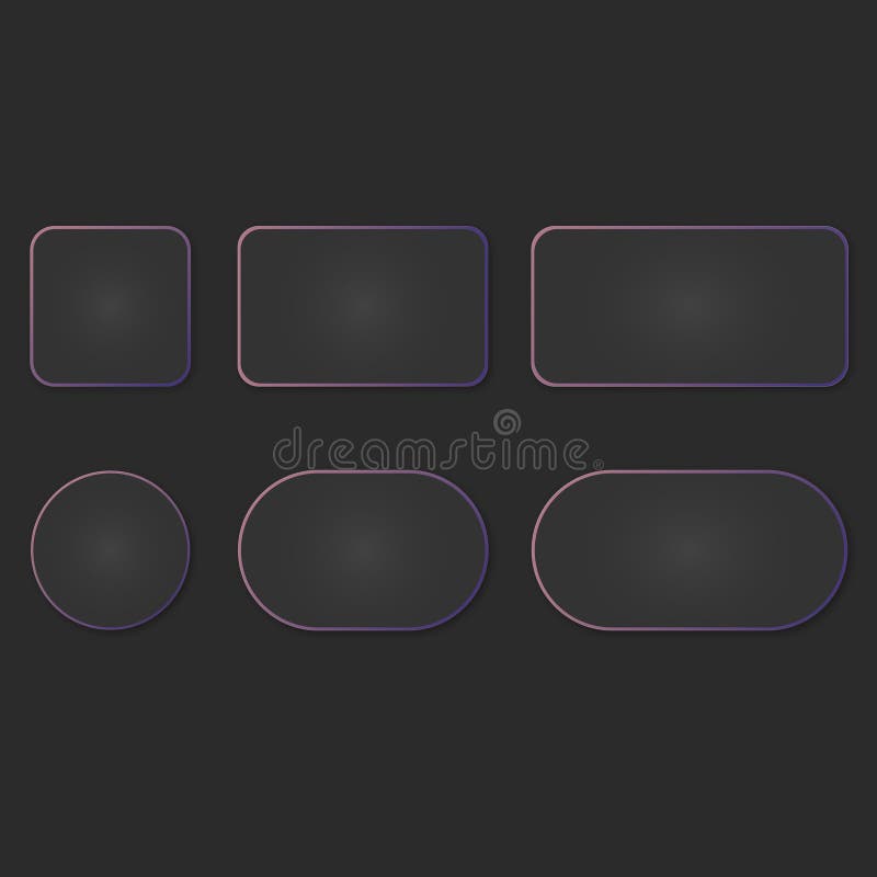 Set of Different Size and Shape of Buttons. Graphic Interface. Button ...