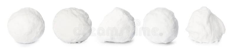 Set of Different Snowballs on White Background. Banner Design Stock ...